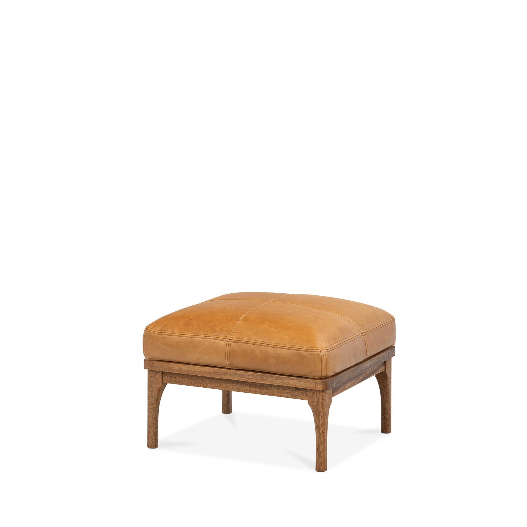 Den Footstool (Walnut/Tan Leather) – The Modern