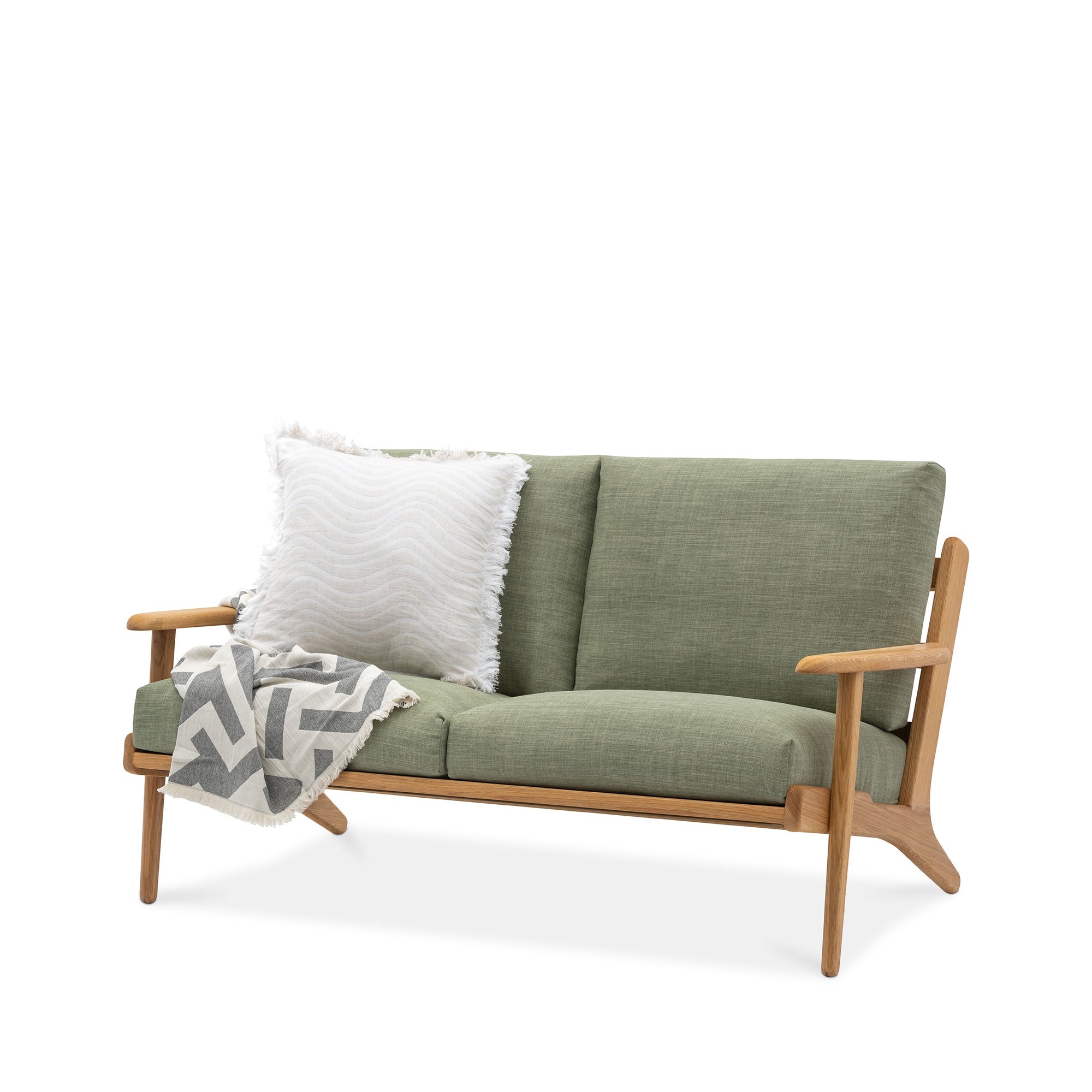 Map 2 Seat Sofa (Oak/Sage Green) – The Modern