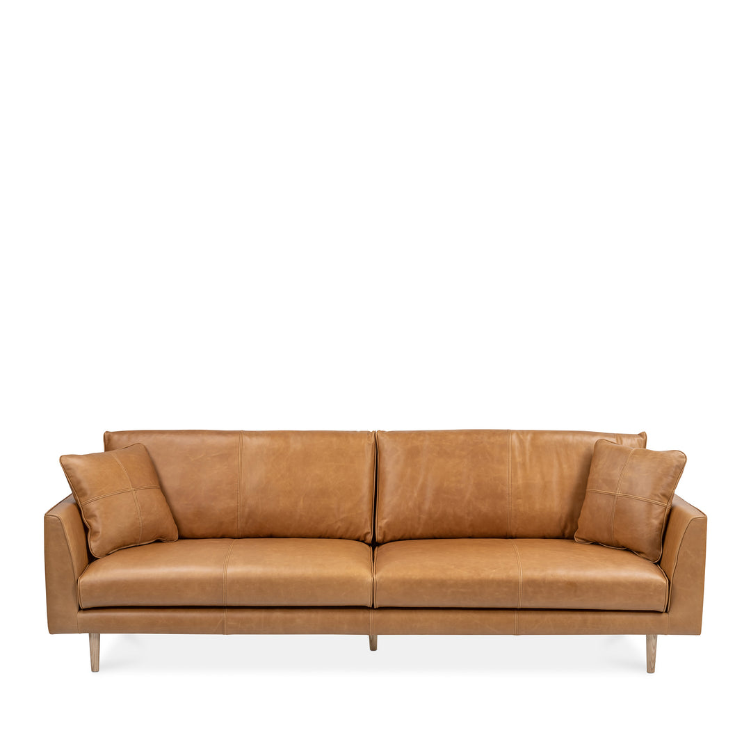4 seater tan leather sofa store